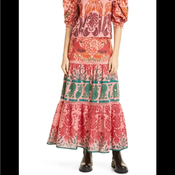 FARM Rio | Skirts | Farm Rio Animal Print Macaw Tropical Print Maxi ...